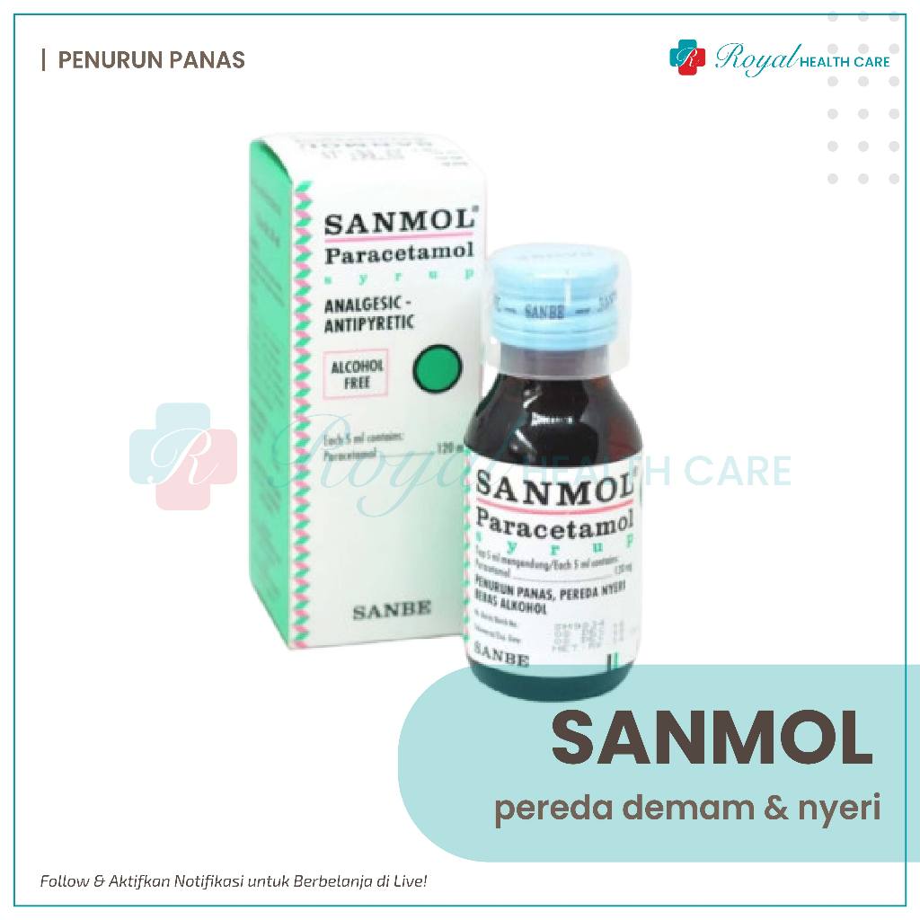 Jual SANMOL PARACETAMOL SYRUP 60ML Obat Penurun Demam | Shopee Indonesia