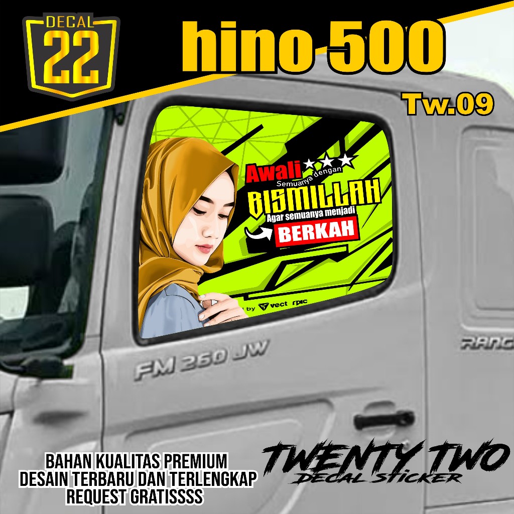 Jual STIKER ONE WAY HINO 500, STIKER KACA SAMPING TRUK HINO 500 DESAIN ...