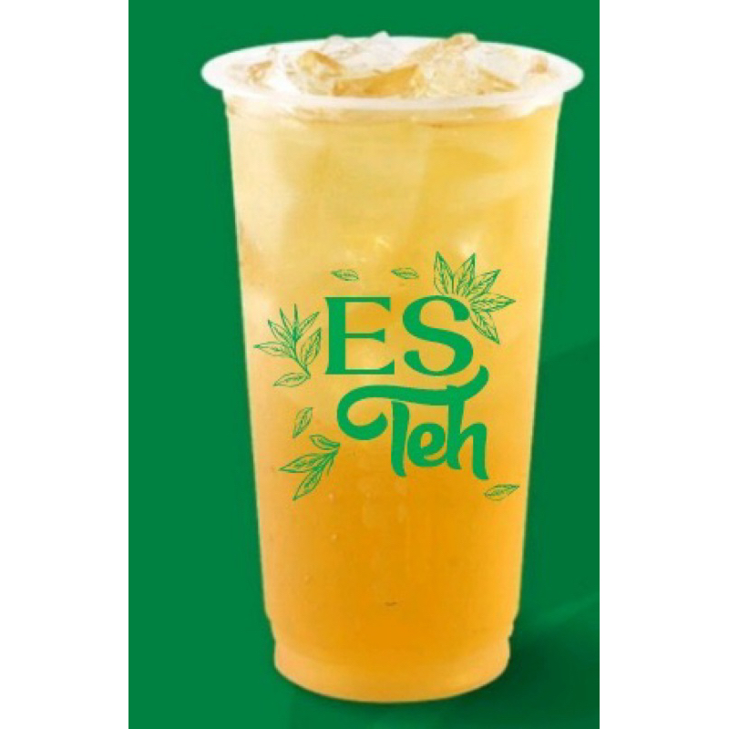 Jual cup es teh 22 oz es teh jumbo motif es teh ice tea | Shopee Indonesia