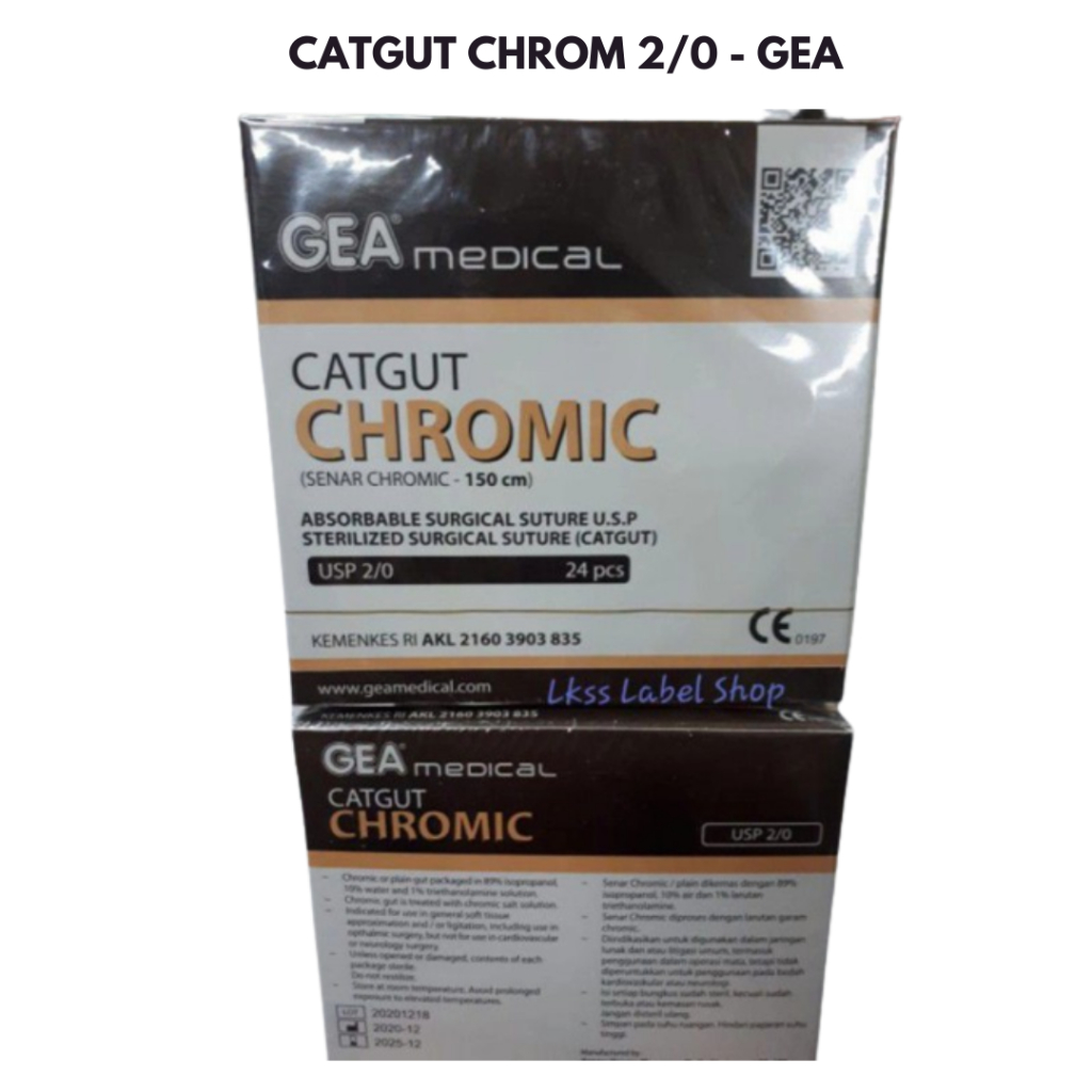 Jual Benang Jahit Catgut Chromic 2/0 GEA "BOX" | Shopee Indonesia