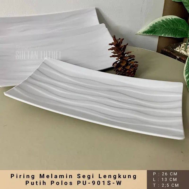 Jual Piring Melamin Segi Lengkung 25.8x13cm 140g PU-901S piring sushi ...