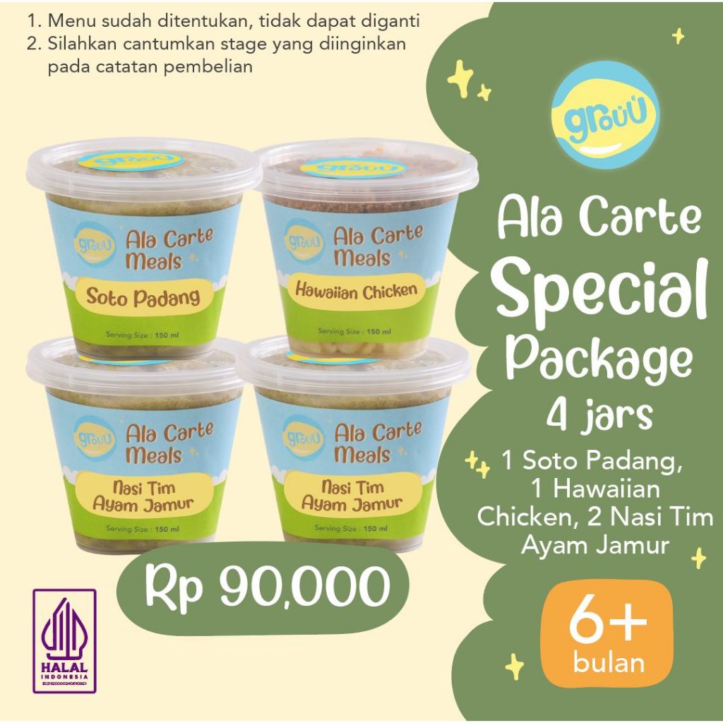 Jual Grouu - Bubur Bayi MPASI - Ala Carte Meal 4 Jar - Makanan Bayi ...