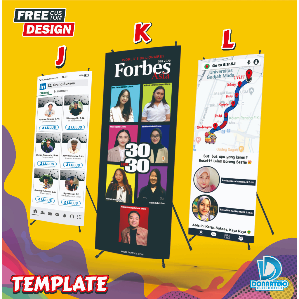 Jual FREE DESAIN Cetak X Banner 160cm X 60cm 1 hari jadi, BANNER WISUDA ...