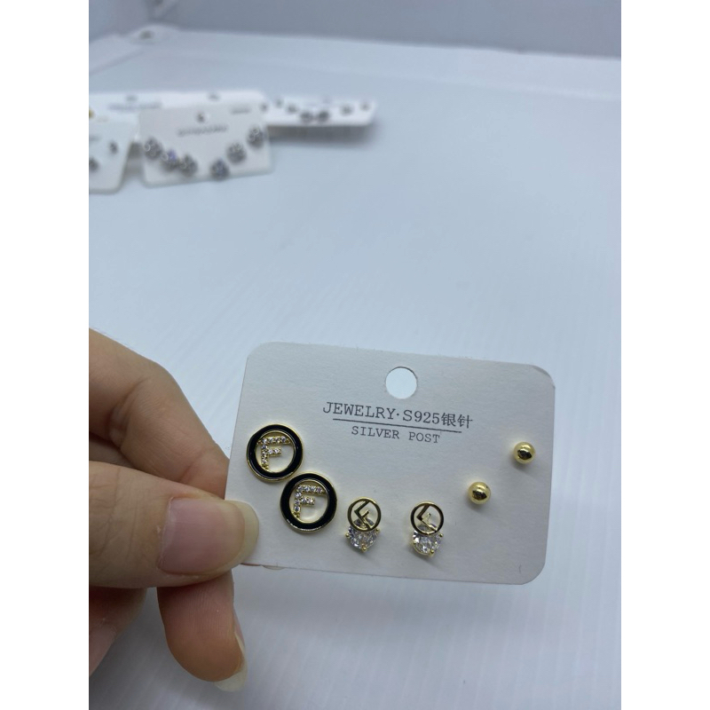 Jual 3set Anting Tusuk Titanium / Anting Cewek Wanita Elegan /Anti ...