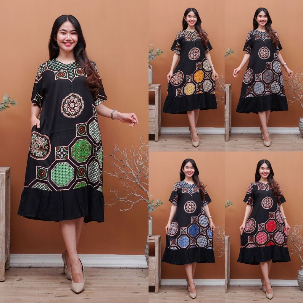 Jual Daster Rempel MARCELLA Print - Lengan Pendek - Motif Abstrak ...