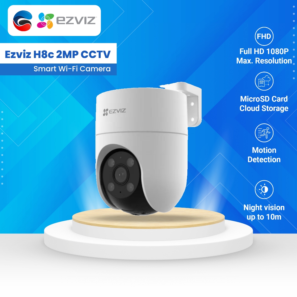 Jual EZVIZ CCTV H8C 2MP Outdoor CCTV Pan & Tilt Wifi IP Camera Auto ...