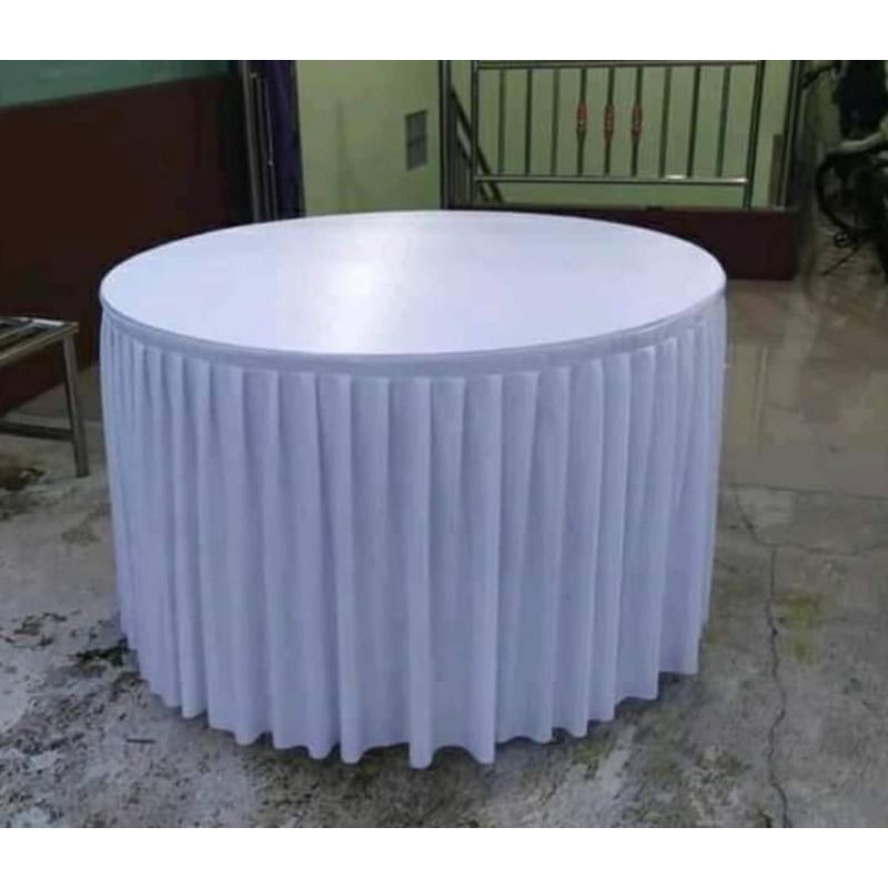 Jual Ready cover meja/sarung meja bulat putih polos diameter 120 tinggi ...