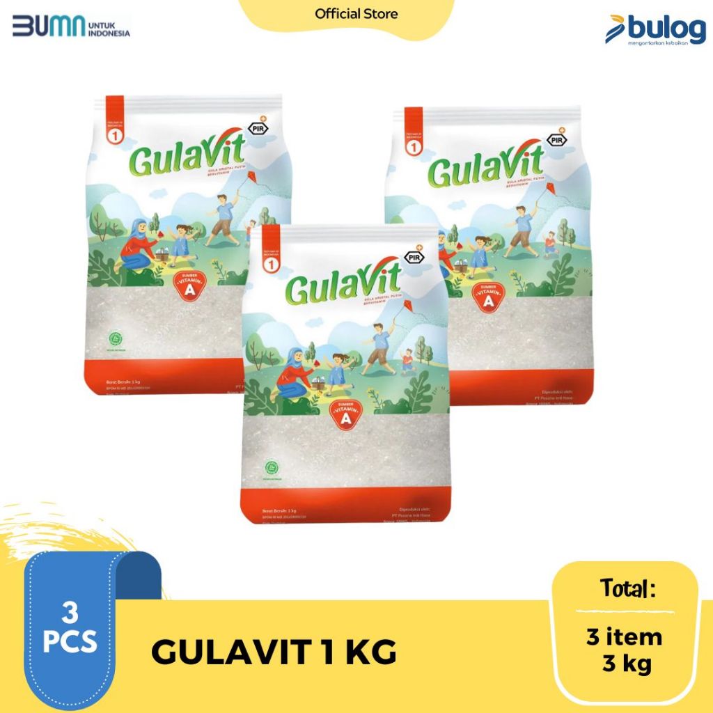 Jual BULOG - 3 pack Gula Gulavit kemasan 1 kg | Shopee Indonesia