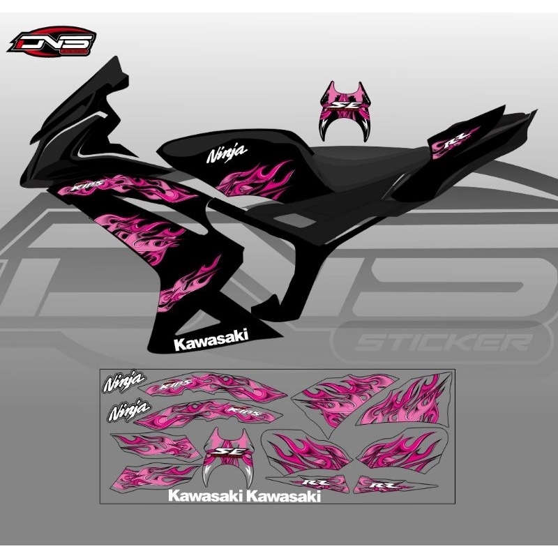 Jual Striping transparan Ninja rr new motif api terbaru | Shopee Indonesia