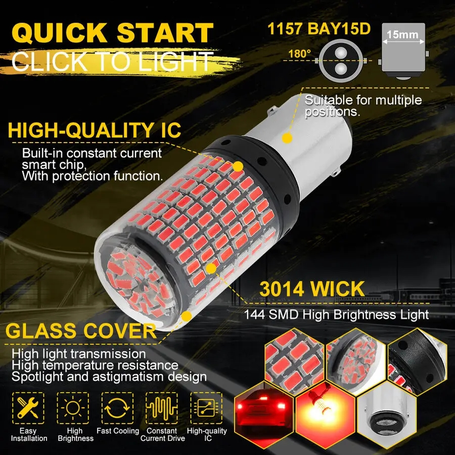 Jual ORIGINAL Lampu Rem LED Mobil Motor 144 Titik SUPER TERANG Stoplamp ...
