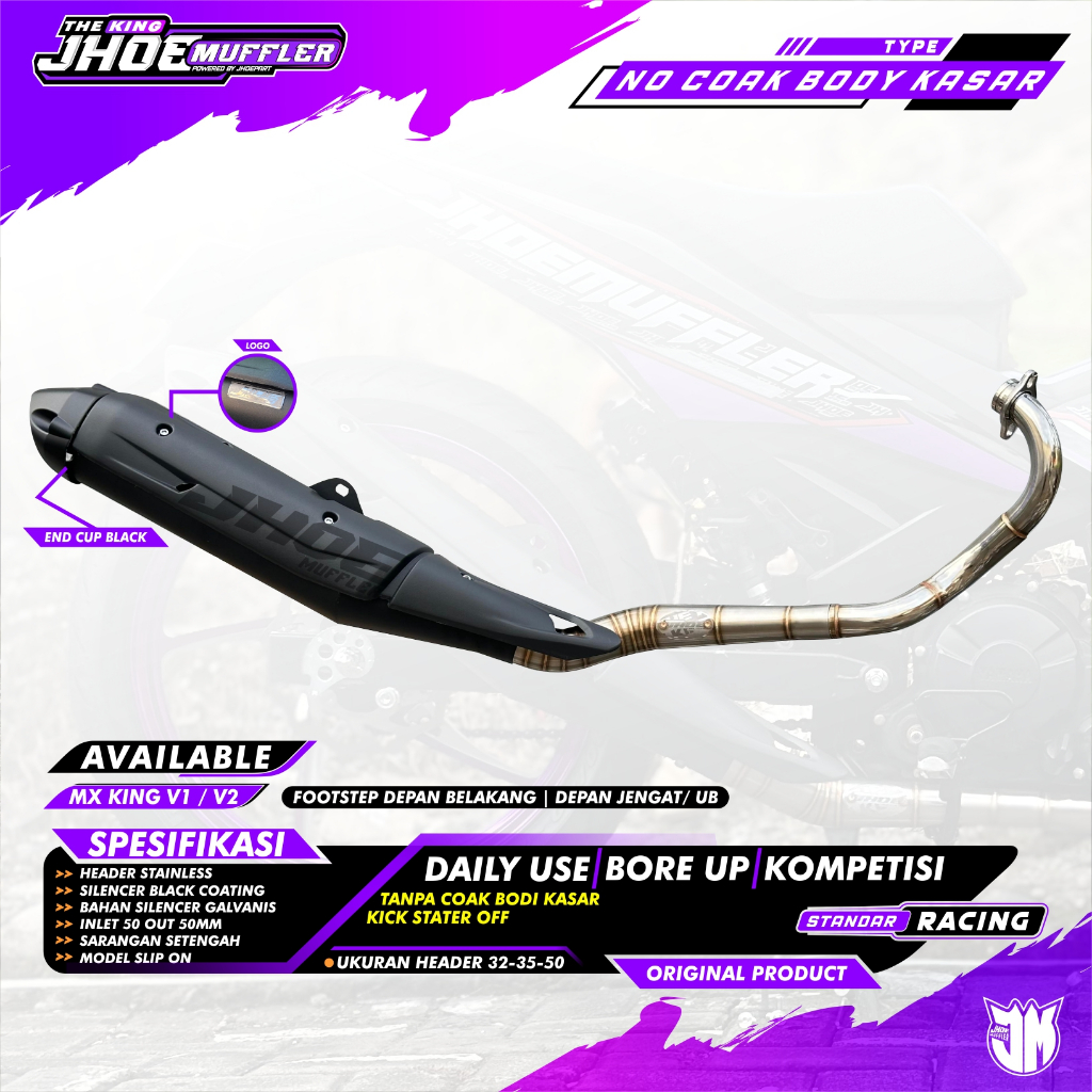 Jual Knalpot Standar racing MX KING NON COAK BODY ORIGINAL JHOEMUFFLER ...