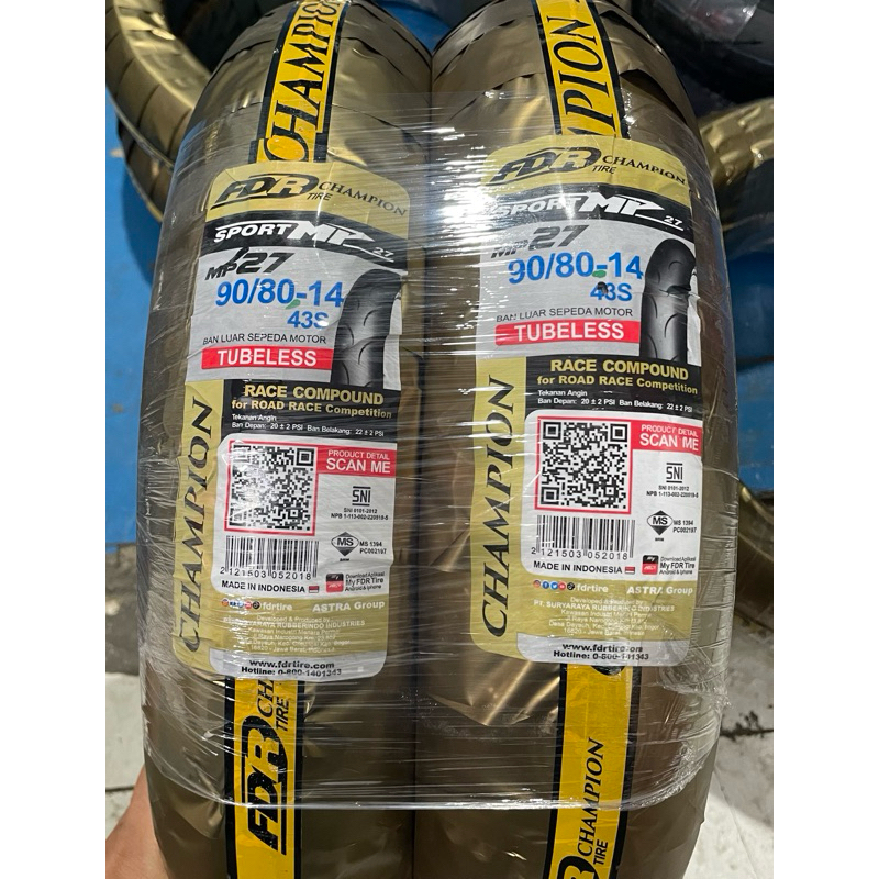 Jual Ban Motor FDR Sport MP27 90/80 14 Produksi 2024 Ban Race Soft ...