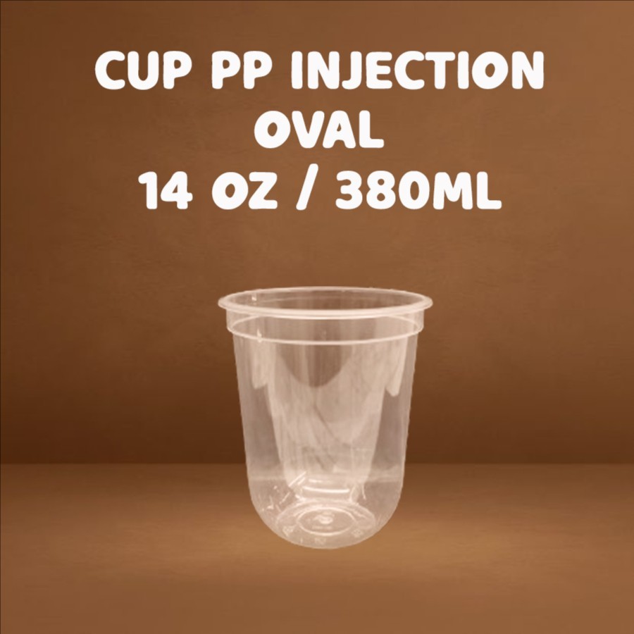 Jual Cup Gelas PP Bening Oval Injection 380ML / 14 Oz Tanpa Tutup - Isi ...