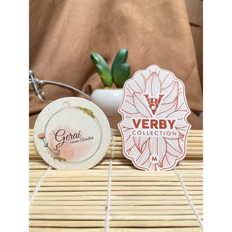 Jual (FREE DESIGN) Label Hangtag Custom hangtag tebal Tag Baju Hijab ...