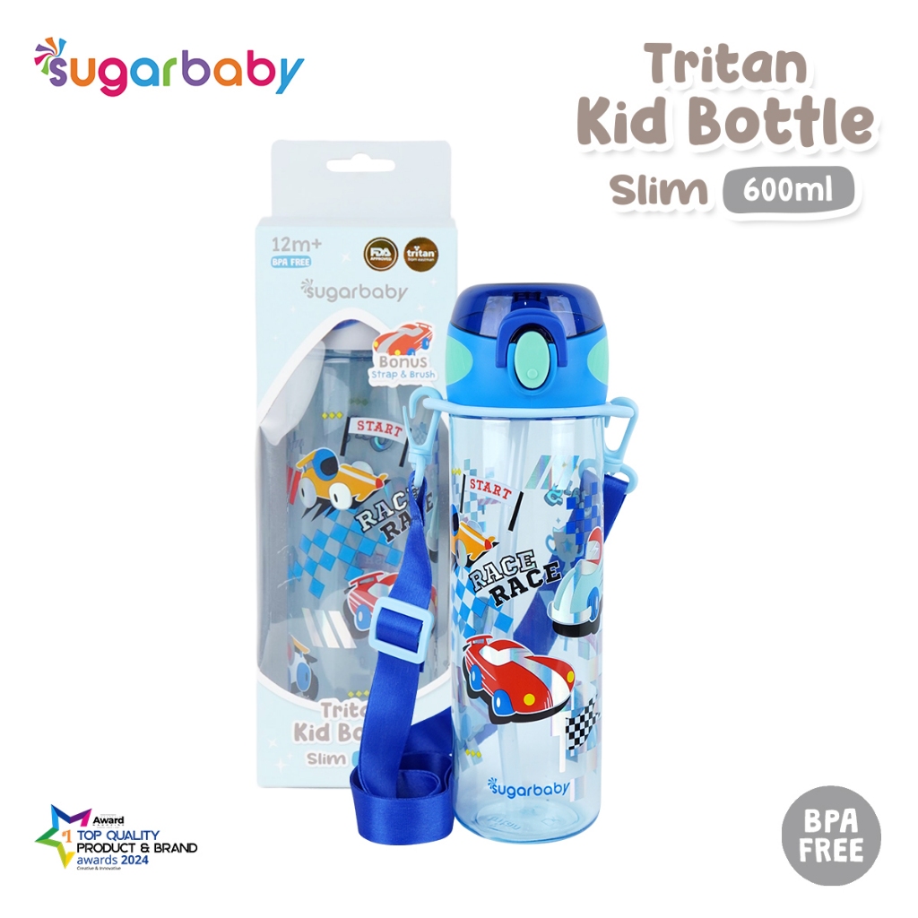 Jual Sugarbaby Tritan Kid Bottle Slim 600 ml botol minum anak BPA free Aman/Sedotan awet/Premium ...