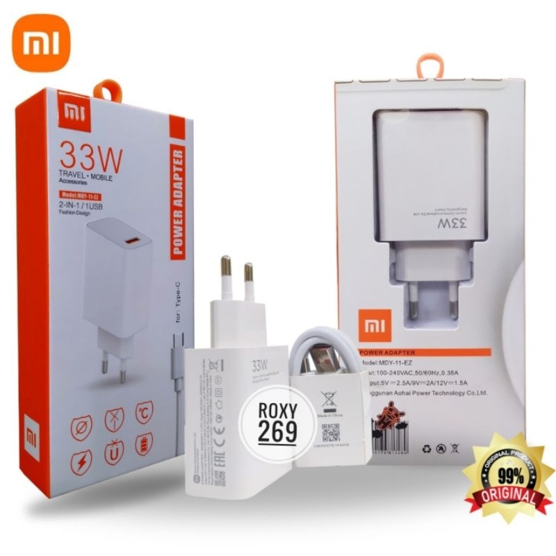 Jual Charger Carger Hp Xioami Mi Redmi Pocco 33W USB Type C Flash ...