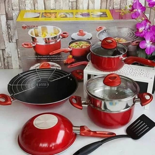 Jual SUPRA PANCI SET TEFLON COOKWARE SET ROSEMARY 12 PCS | Shopee Indonesia