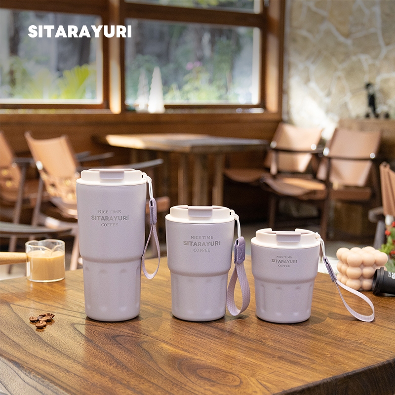 Jual SITARAYURI - TUMBLER MUG COFFE 600 ML FREE HANDLE TALI / THERMOS ...