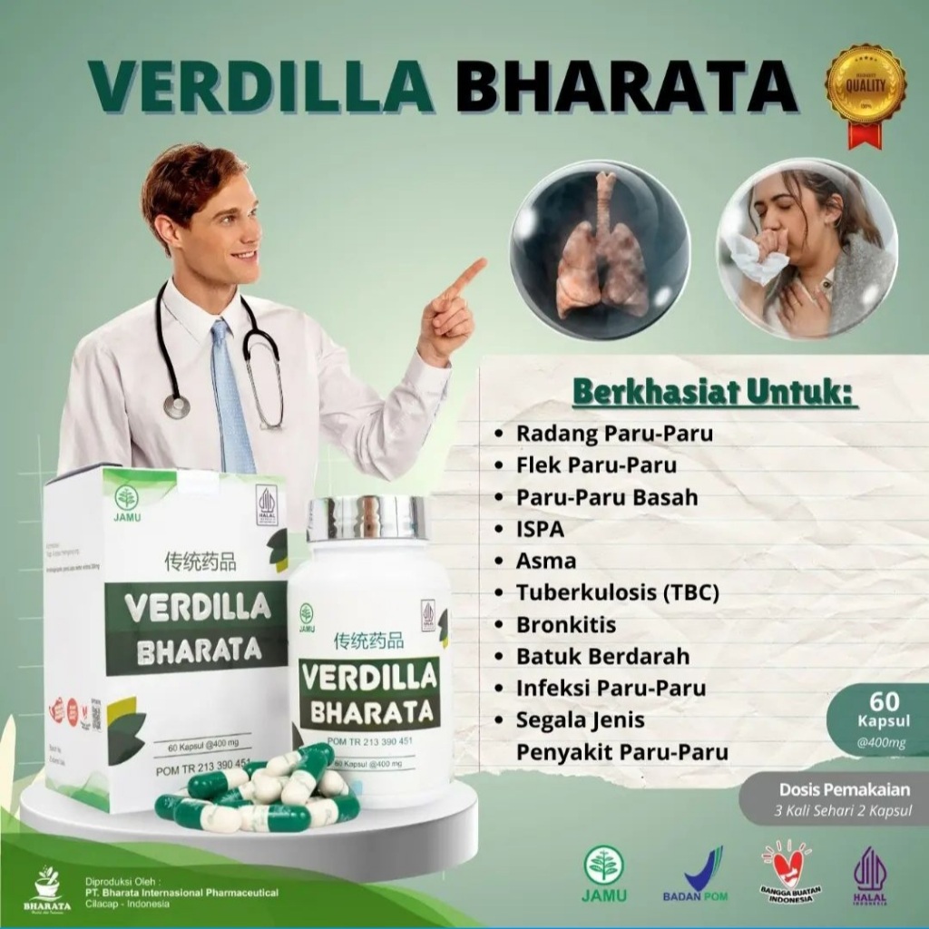 Jual Verdilla Bharata Original Obat Paru Paru Tbc Batuk Berdarah Asma ...