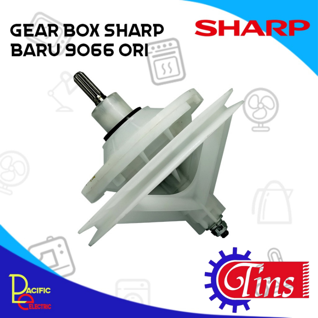 Jual GEAR BOX MESIN CUCI SHARP BARU AS GERIGI 10 PULLY BESAR GEARBOX ...