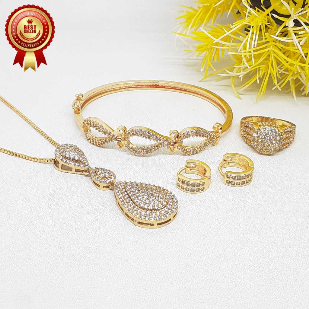 Jual mytitanium-set xuping lapis emas model kekinian wanita dewasa kwalitas terbaik SB831 ...