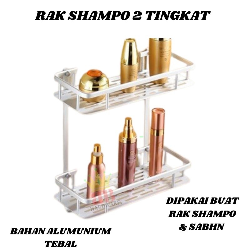 Jual RAK SHAMPO 2 TKT SEGI KM-877-2 SHELF / RAK SABUN SHAMPOO ALUMINIUM ...