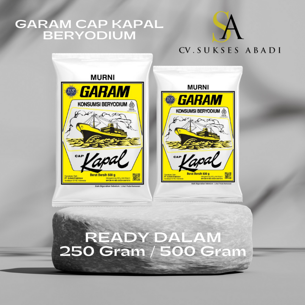Jual Garam Cap Kapal 500 Gram (Satuan / Eceran) Garam Dapur Halus ...