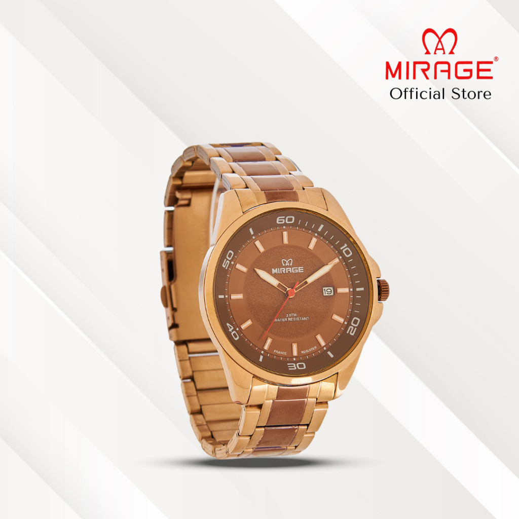 Jual Mirage Jam Tangan Pria Analog 8895 M Rose Gold Lis Brown Original ...