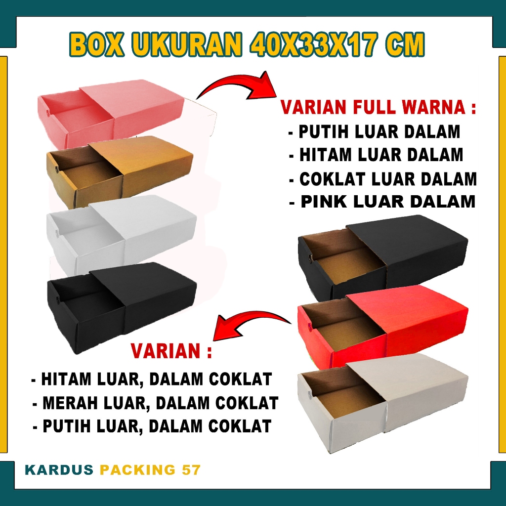 Jual Box Sleding 40x33x17 Cm / Box Tas/Box Hampers | Shopee Indonesia