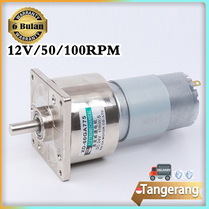 Jual 60GA775 Motor DC Gear Box 50-RPM / 100-RPM XD-60GA775 Gir Box ...
