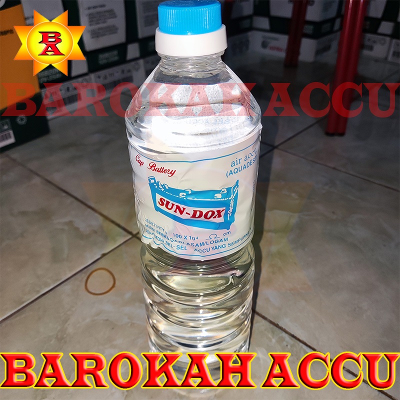 Jual AIR ACCU AQUADEST UNTUK NAMBAH AIR AKI Merk SUN-DOX 1 liter/Botol ...