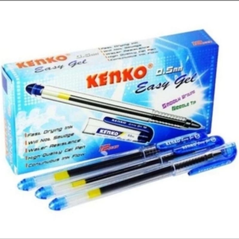 Jual Pulpen Ballpoint pen gel Kenko easy gel harga 1 Lusin isi 12 pcs | Shopee Indonesia
