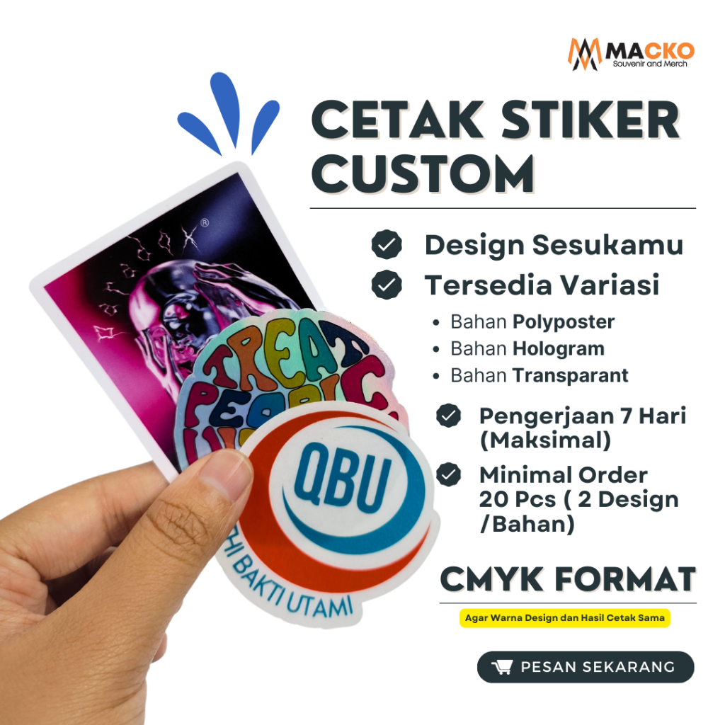 Jual Cetak Stiker Custom Dengan Potongan Die Cut Untuk Stiker Label ...
