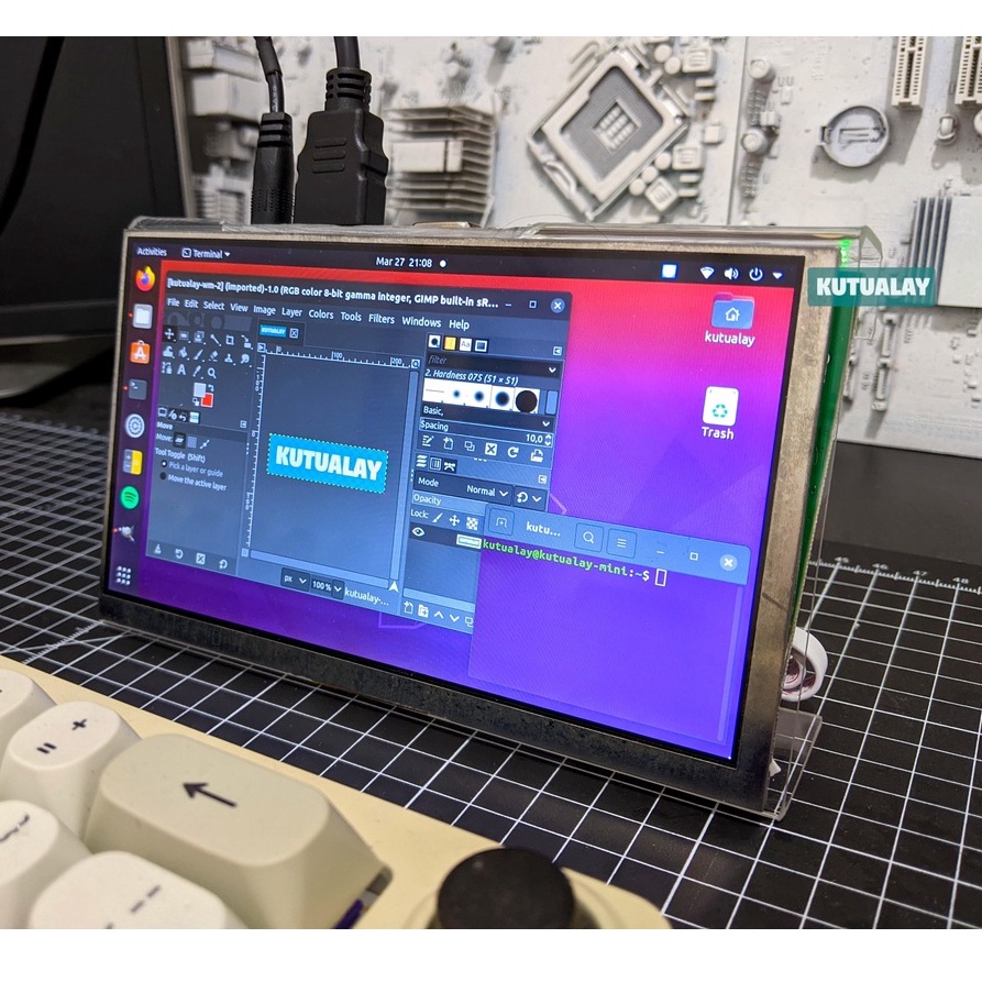 Jual Paket Monitor LCD 7 Inch HDMI VGA AV PC Windows Laptop Portable ...