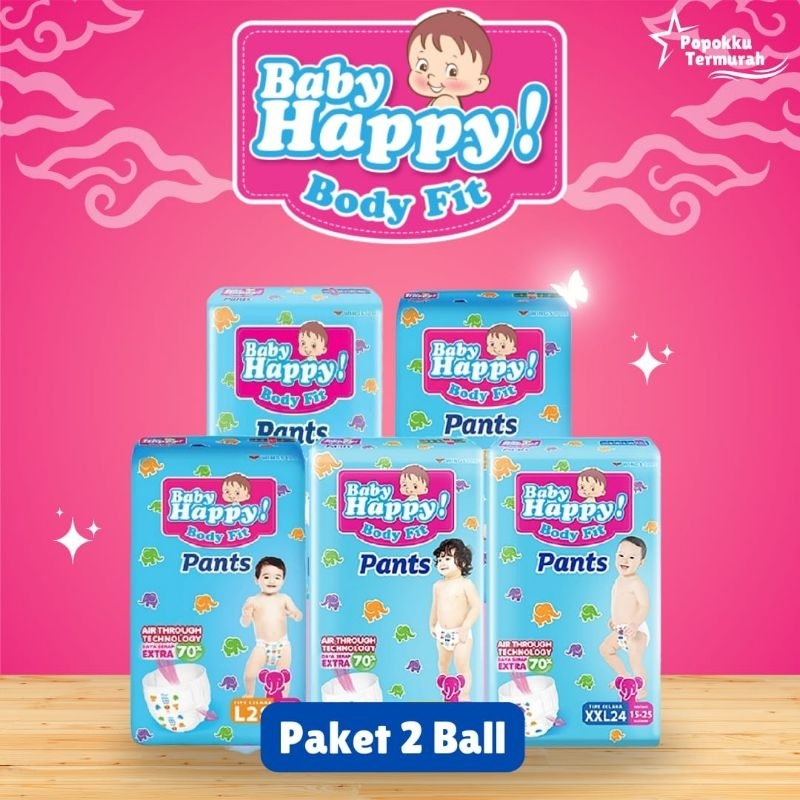 Jual BABY HAPPY 2 PACK S38,M32,L28,XL26,XXL24 | Shopee Indonesia