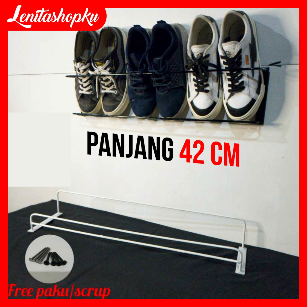 Jual Rak Besi Hanger Sandal untuk 2 Pasang Panjang 42cm Hemat Ruangan ...