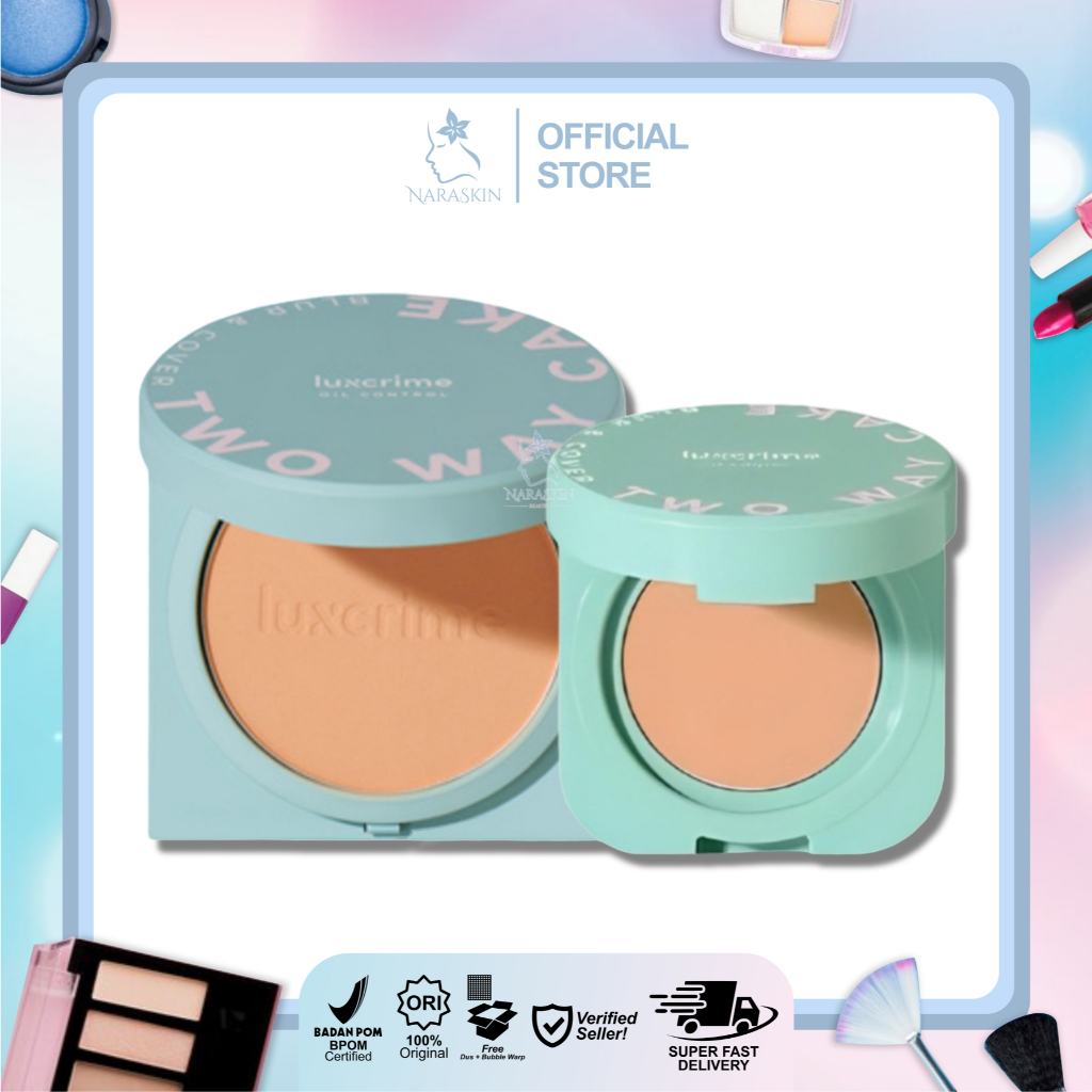 Jual Luxcrime Blur & Cover Two Way Cake - Mini | Full Size | Refill ...