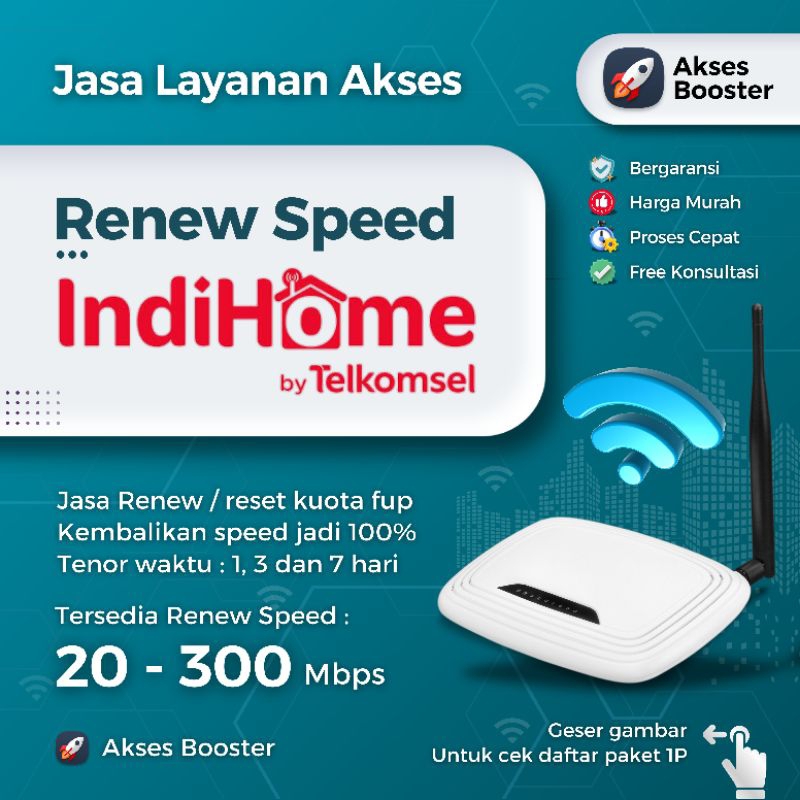 Jual Renew Speed Indihome | Speed 20 - 300 Mbps | Reset Kuota Fup / Pulihkan Kembali Speed Jadi ...