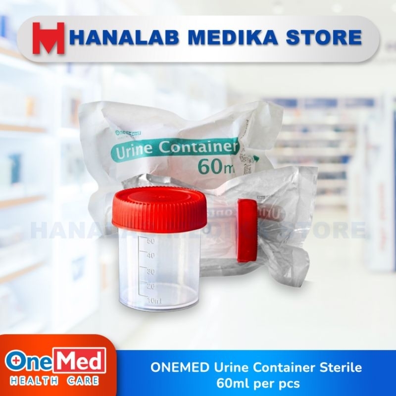 Jual ONEMED Urine Container Sterile 60ml / pot urine per pcs | Shopee ...