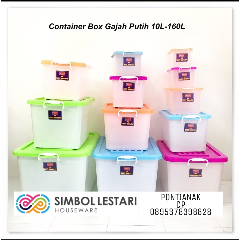 Jual Box container ukuran kecil sampai besar putih, warna dah bening ...