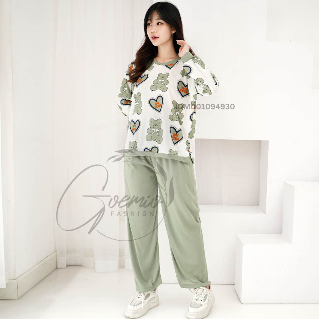 Jual ilook | LD 120 One Set Hacibee Setelan Katun Mini Combi Rajut Knit Atasan Motif Dan Celana ...