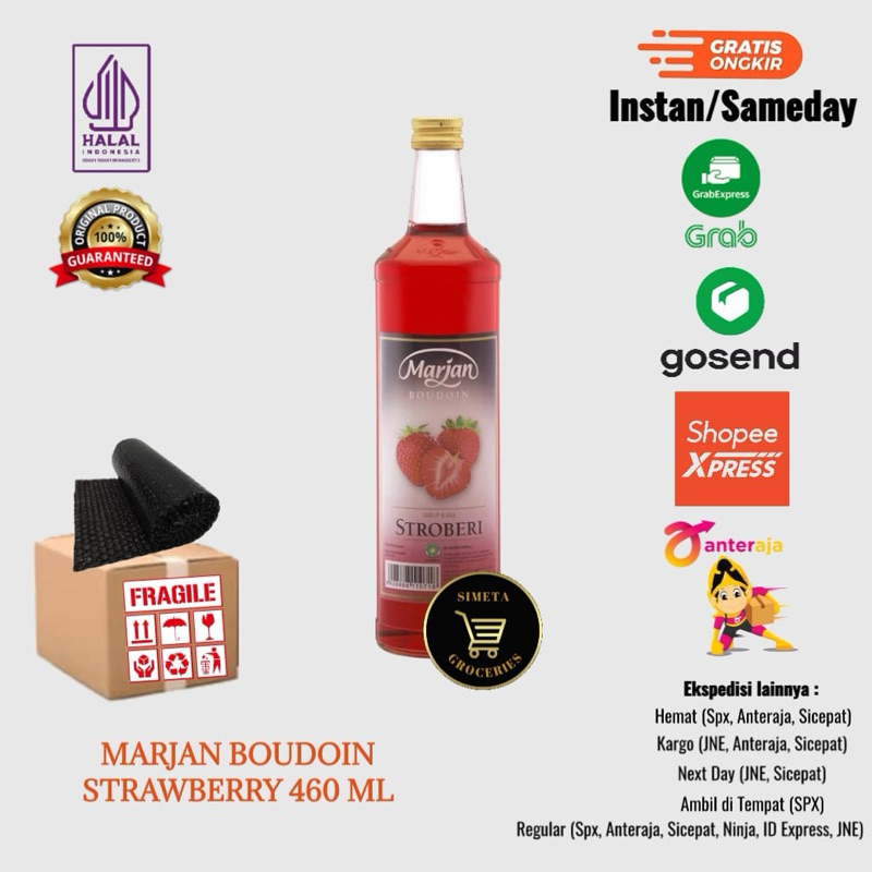 Jual Marjan Boudoin Sirup Rasa Strawberry 460 Ml | Shopee Indonesia