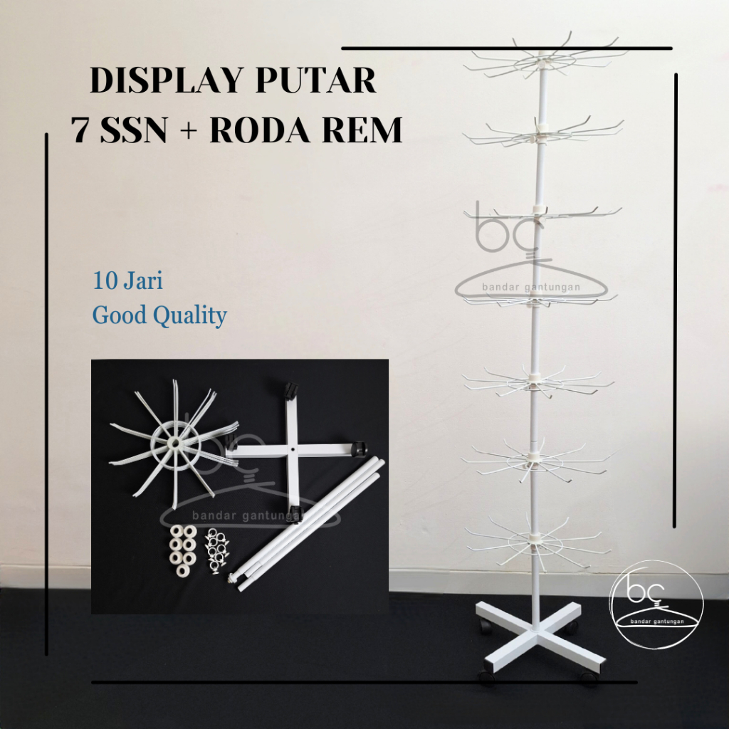 Jual Rak Display Putar Matahari 7 Susun Terbaru Super RODA REM 10 Jari ...