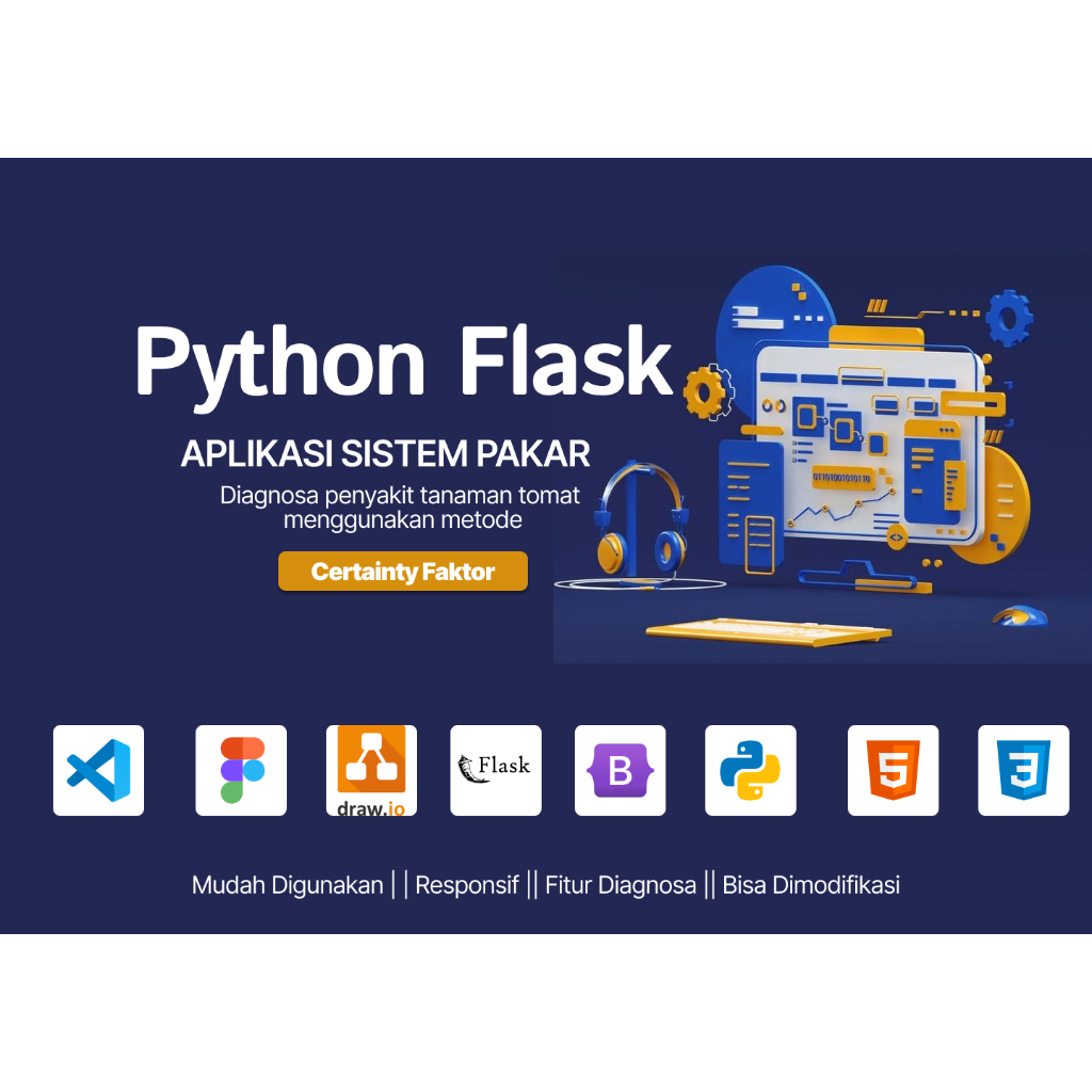 Jual Python Flask || Aplikasi sistem pakar metode certainty faktor ...