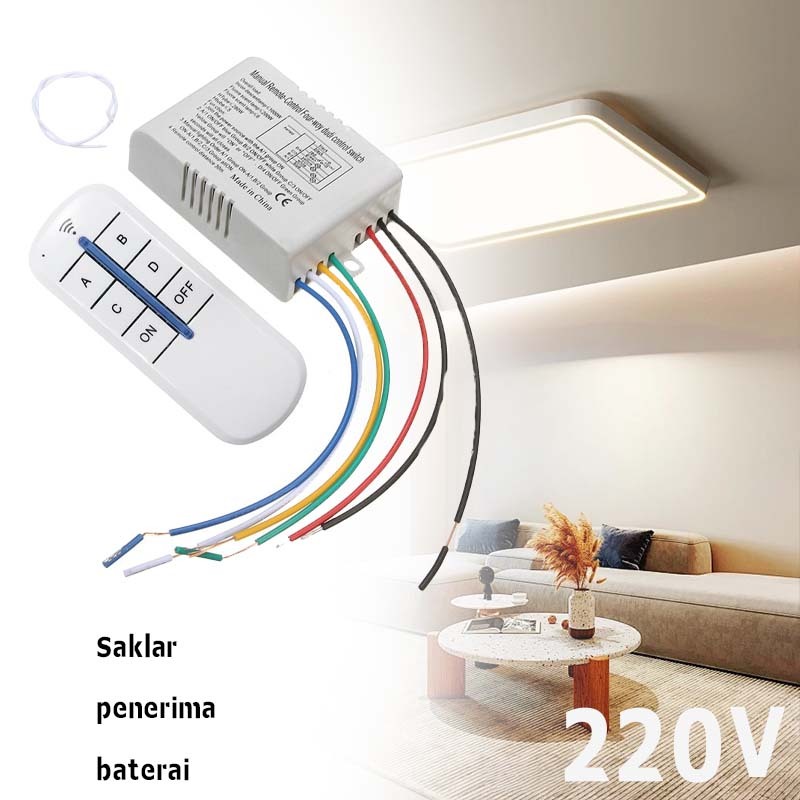 Jual Saklar Remote 4 Chanel 220v Remote Switch On Off Lampu Saklar ...