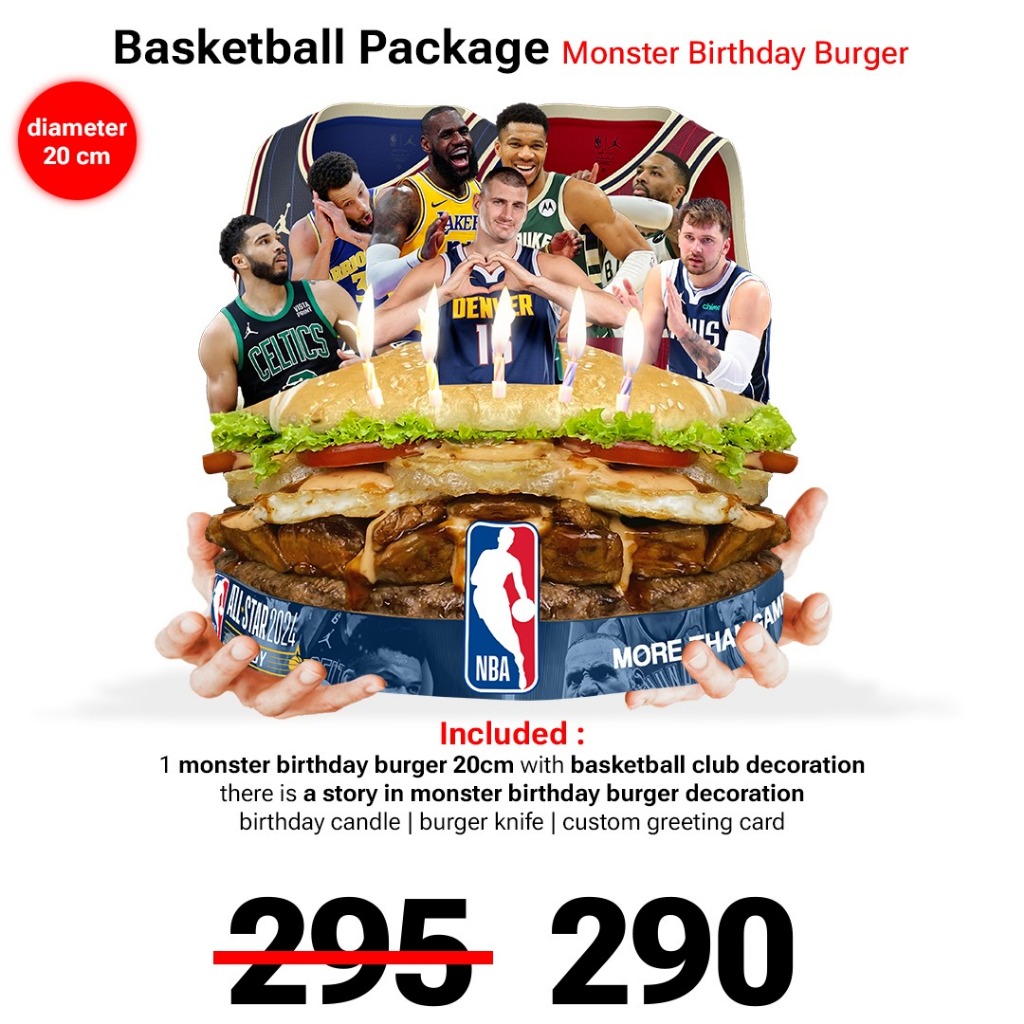 Jual Basketball Package Monster Birthday Burger 20 cm ( Birthday Cake ...