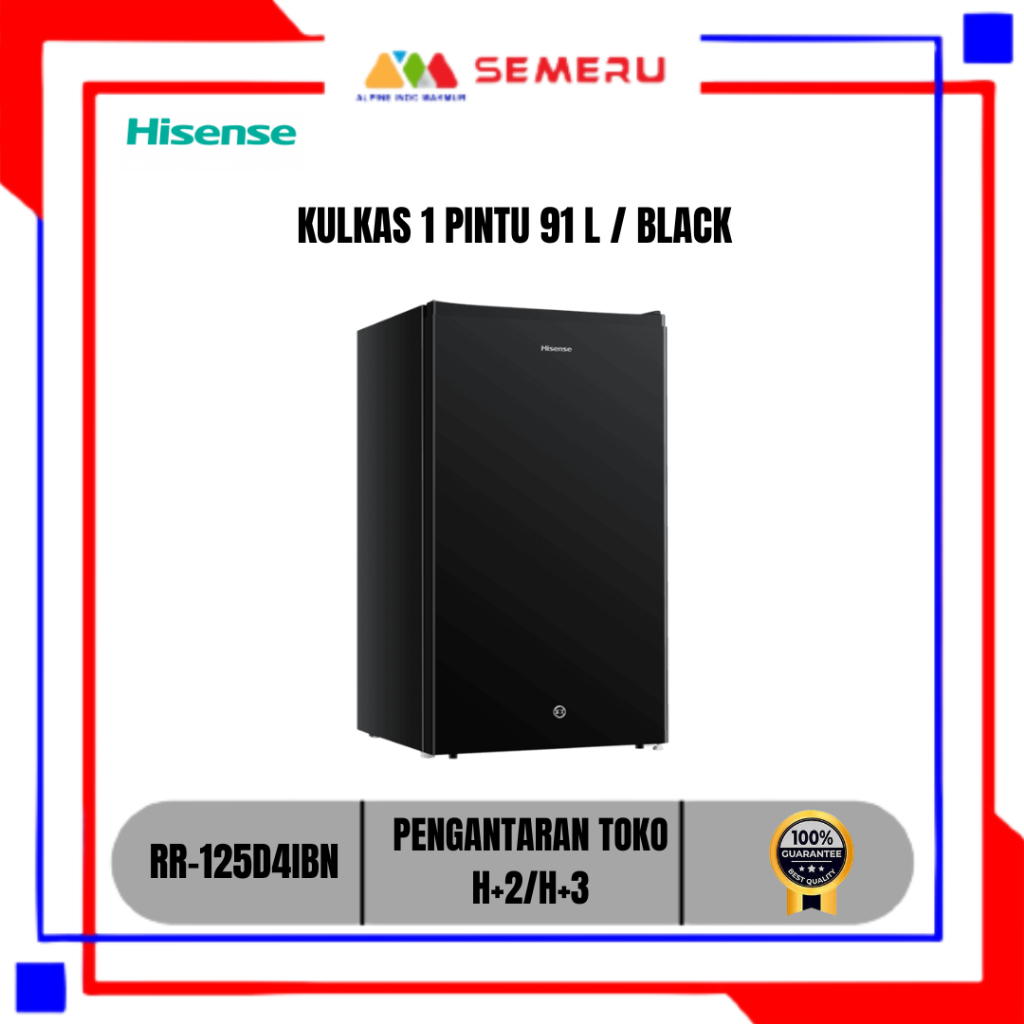 Jual HISENSE KULKAS 1 PINTU 91 L / BLACK RR-125D4IBN KHUSUS MAKASSAR ...