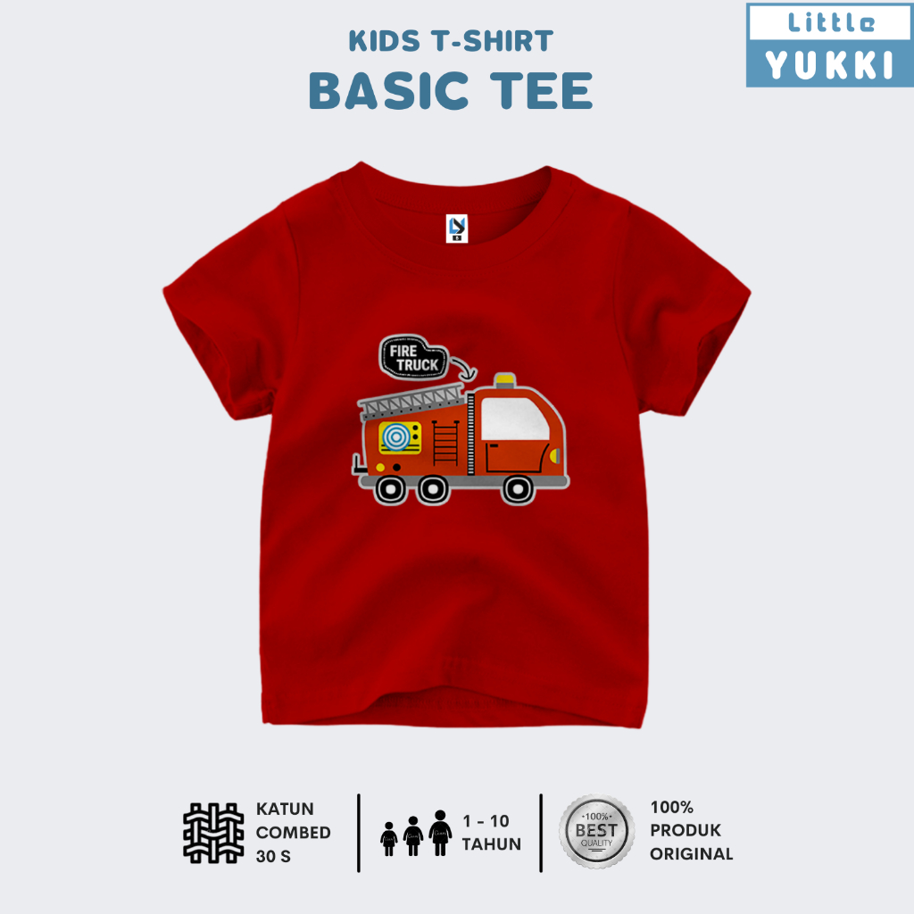 Jual Kidswear Kaos Anak Laki Laki "FIRE FIGHTER" Premium Cotton Combed 30S Usia 1-10 Tahun ...