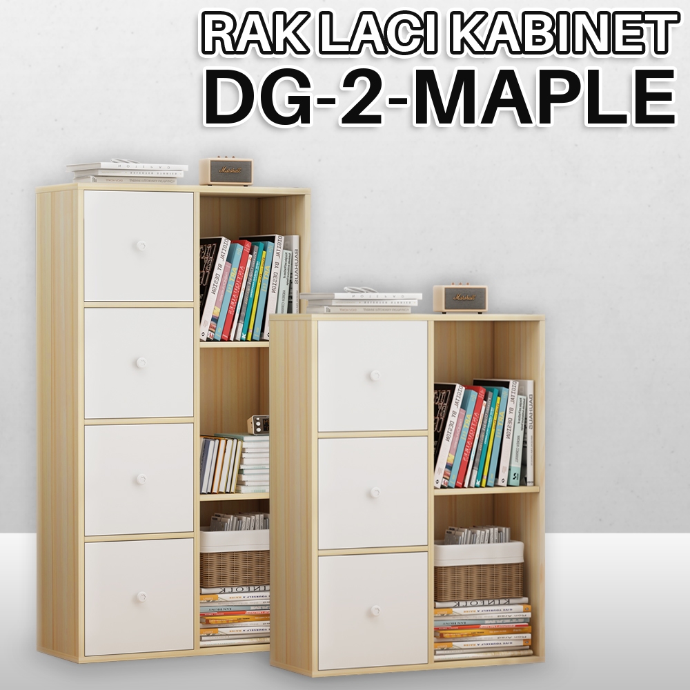 Jual Lemari Buku Kayu 3 & 4 Pintu Kompartment Lemari Lantai Ruang Tamu ...