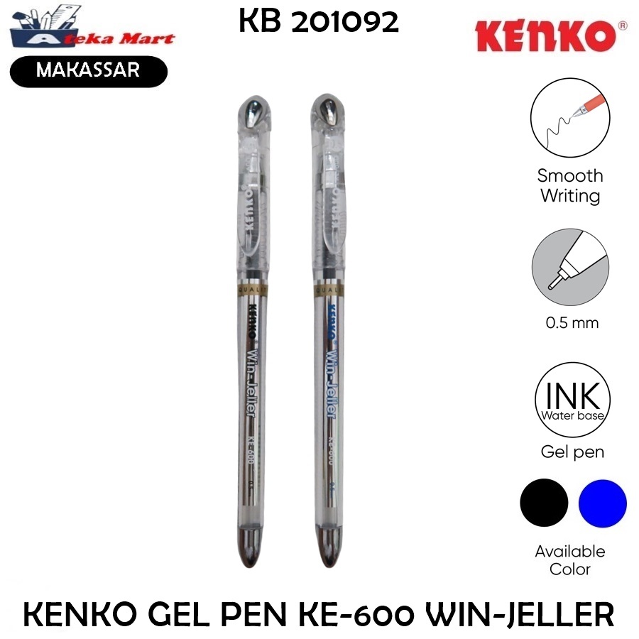 Jual [1 PCS] KENKO WIN-JELLER KE-600 BIRU/GEL PEN/PULPEN | Shopee Indonesia